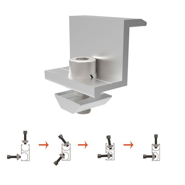 Aluminum solar end clamps for frame solar panel mounting