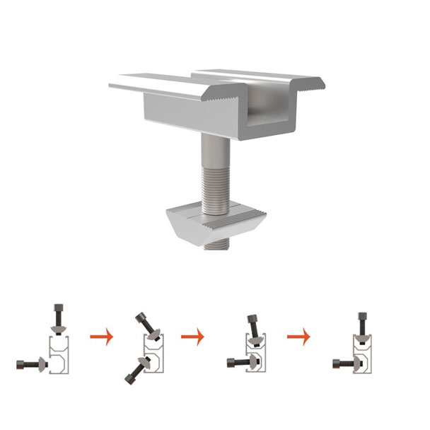 Aluminum solar mid clamps for frame solar panel mounting