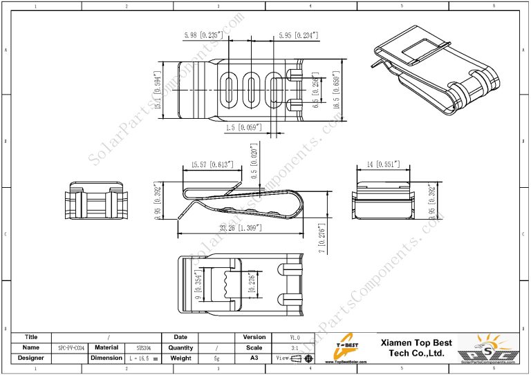 3 / 4 lines Solar Cable Clips for solar panel mounting installation