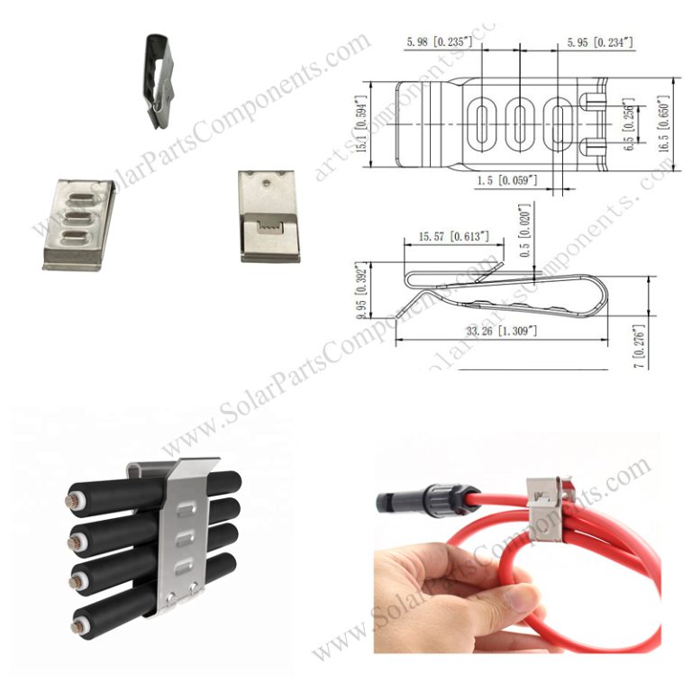 3 / 4 lines Solar Cable Clips for solar panel mounting installation