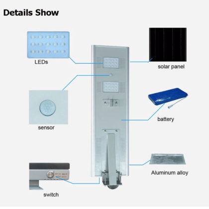 LED Solar Street Lights - All In One , solar panel integrated , 25 Watts