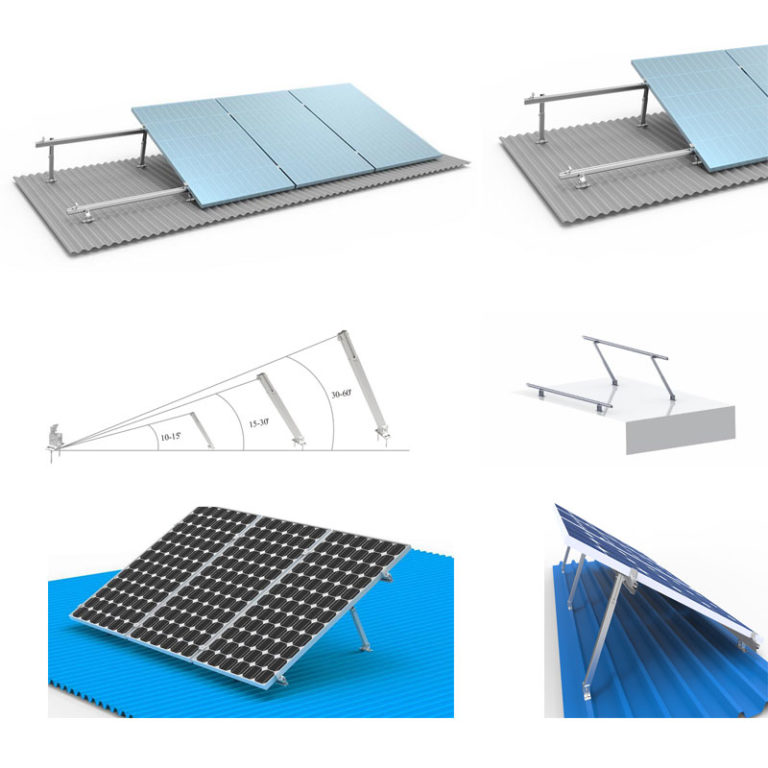 Adjustable Tilt Solar Mounting for metal, sandwich roof top