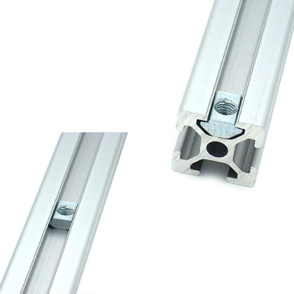 Aluminum sliding nuts for solar panel mounting