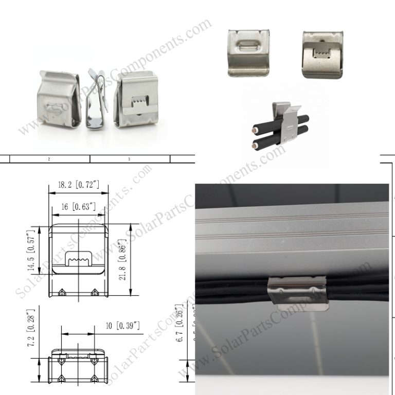 Two lines solar cable clips for solar panel mounting installation