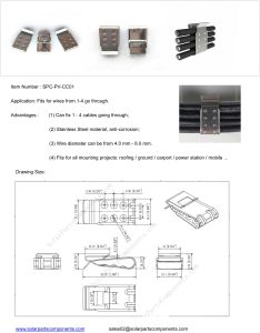 Four lines solar cable clips for solar panel mounting installation