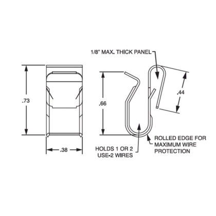 Two lines PV module cable clip for solar panel mounting installation