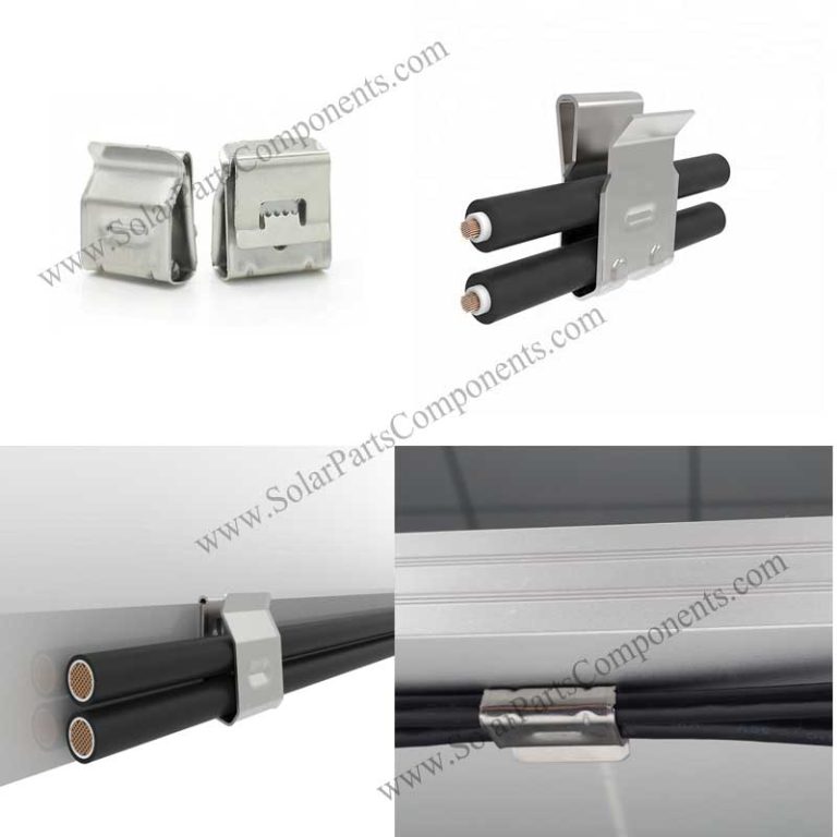 Two lines solar cable clips for solar panel mounting installation