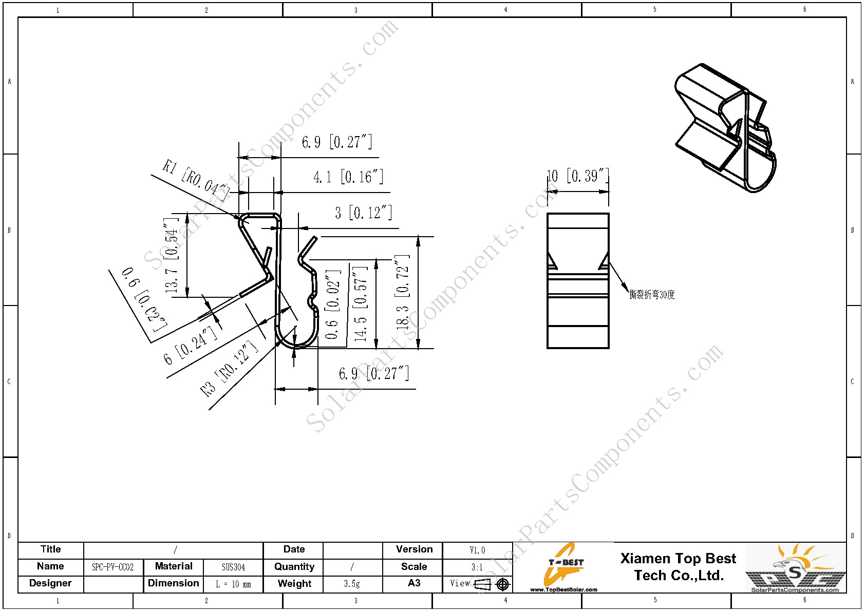 Two lines PV module cable clip for solar panel mounting installation