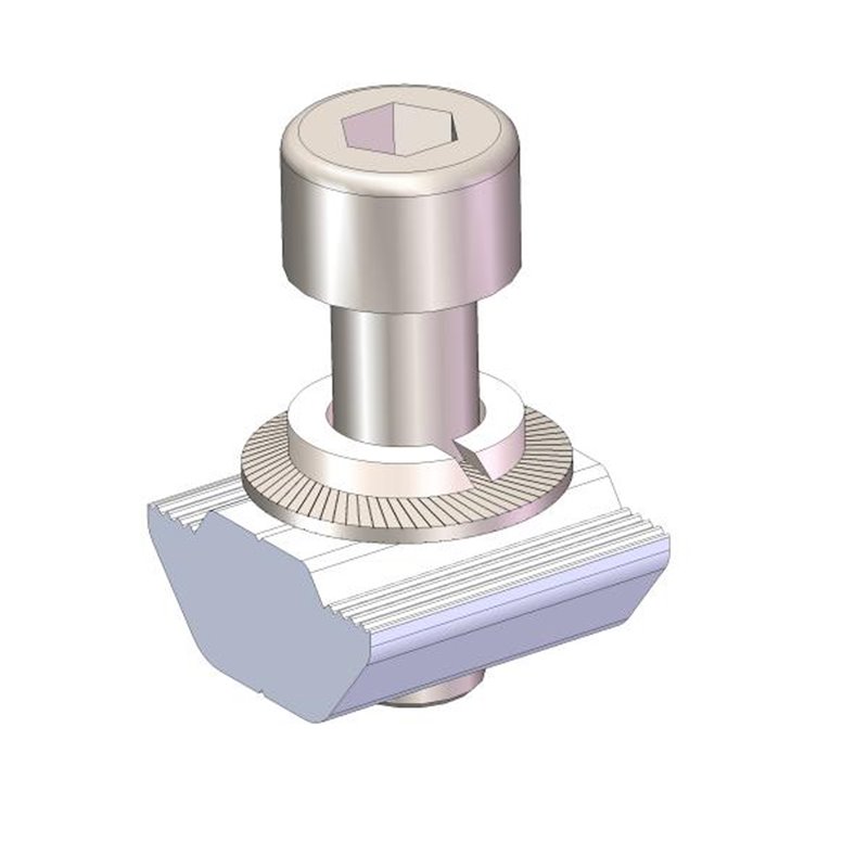 Aluminum sliding nut kit for solar panel rail mounting