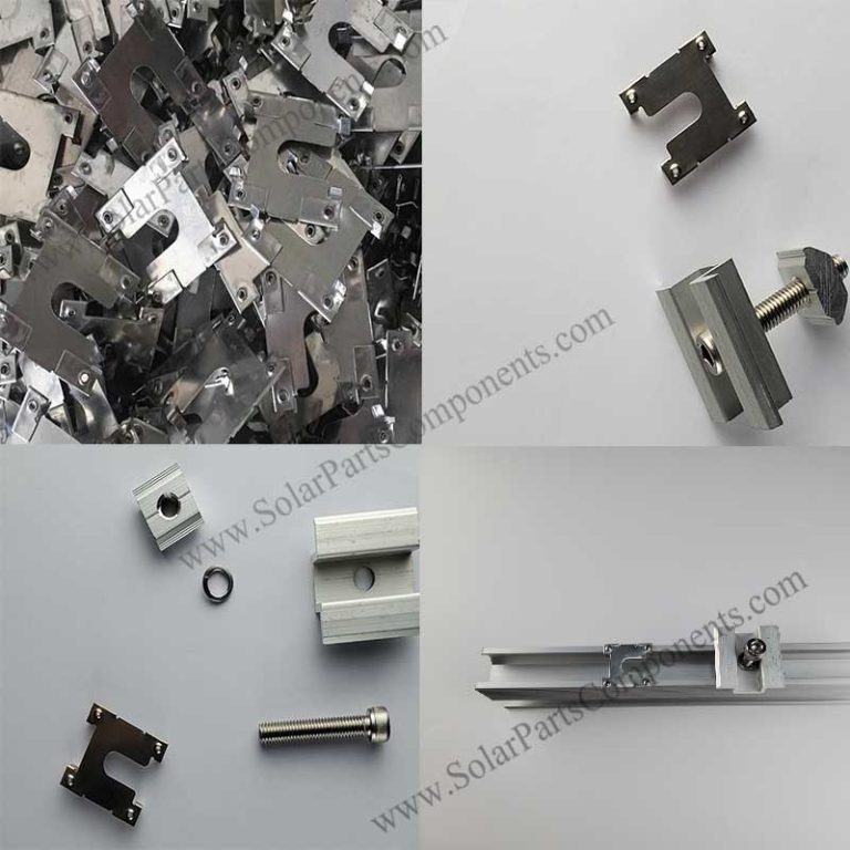 PV module grounding clips washers and plates