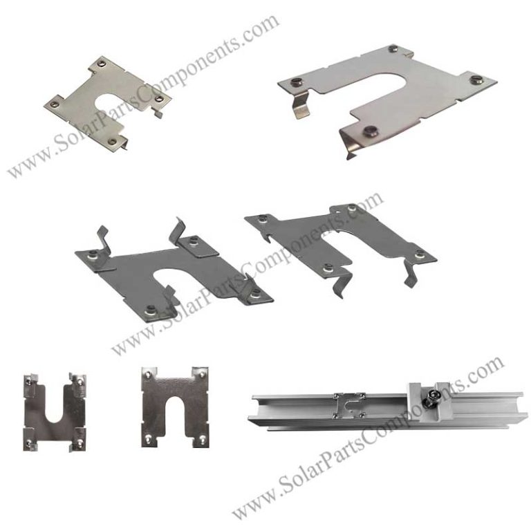 PV module grounding clips washers and plates