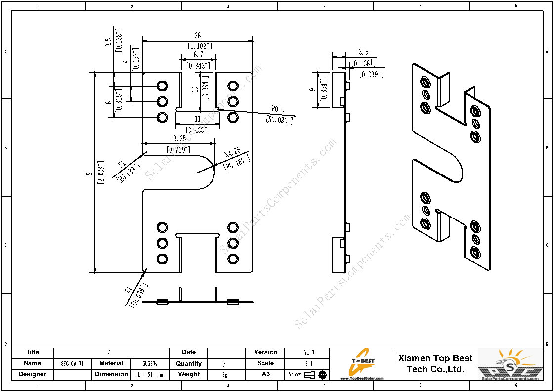 Solar Panel Grounding washer for PV modules earthing Model: 7G