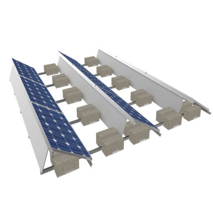 Flat Roofing Solar Panel Mounts - Ballasted Aluminum Racking