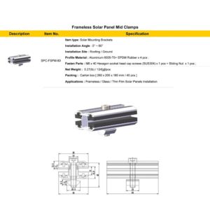 Frameless solar panel interior clamps and exterior clamps mounting solution
