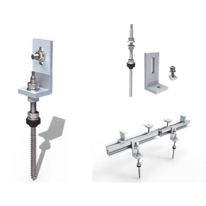 Solar hanger bolts for PV module roof mounting system