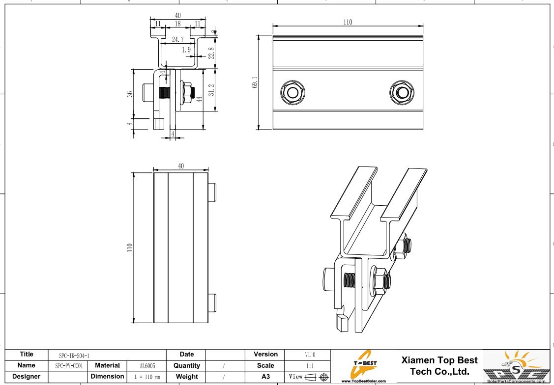 Standing Seam Metal Roof Clamps for Solar Panel Mounting SPC-IK-S04