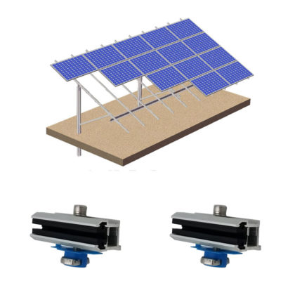 Aluminum end clamps for frameless solar panel mounting