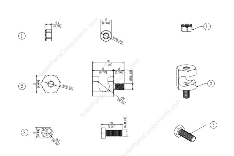 PV module grounding lugs for solar panel earthing