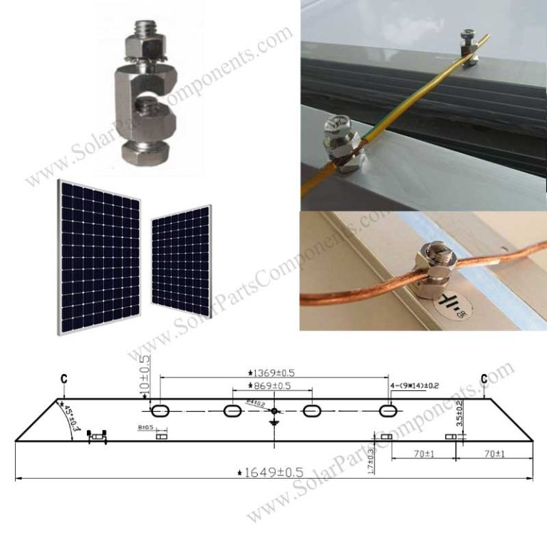 PV module grounding lugs for solar panel earthing