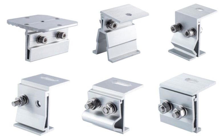 Solar brackets & clamps for standing seam roof mounts