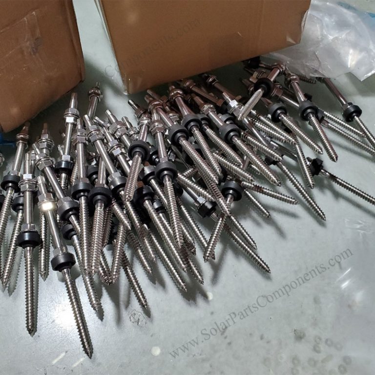 Solar hanger bolts for PV module roof mounting system