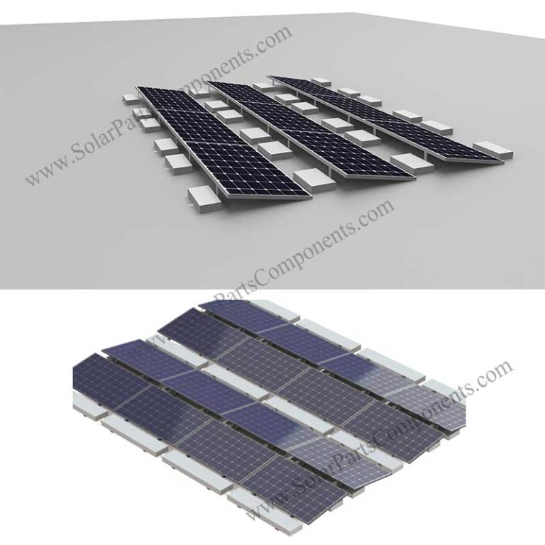 Ballasted flat roof mounting