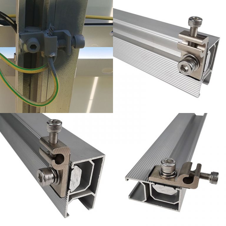 Solar panel grounding lugs - copper lay in lug