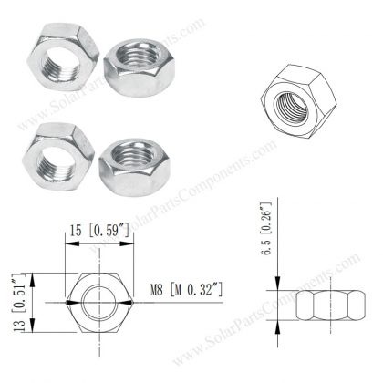 Hexagon Nuts M8, SUS304 Stainless Steel Made, SPC-F-N108