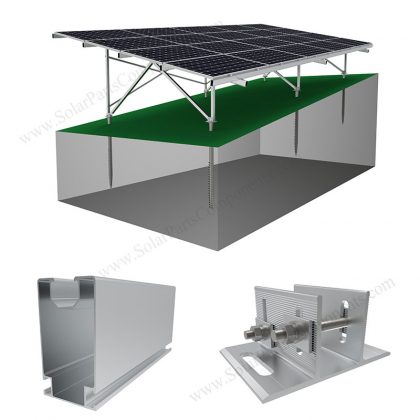 Aluminum Solar panel slope ground mounting system, SPC-GA-4H-W-EW-SN