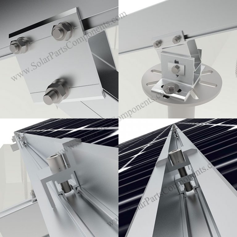 Aluminum solar panel ground mounting system