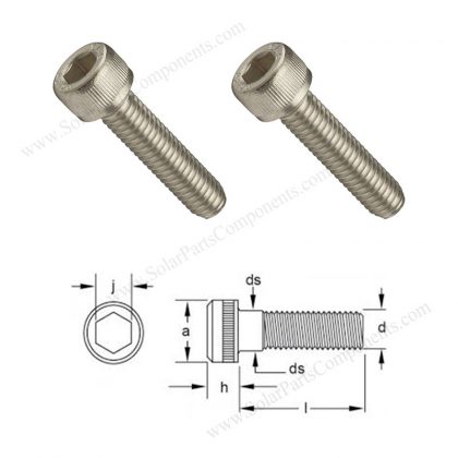 Metric Hex Socket Bolts, M10×25mm Allen Head Screw, A2-70