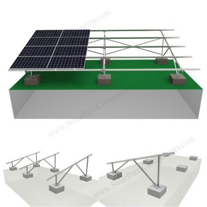 Solar Ground Racking Systems,Concrete Base,Q235, SPC-CC-4H-W