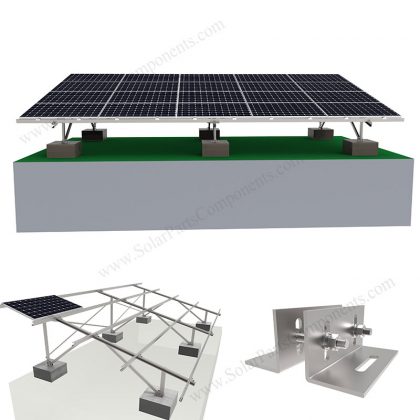 Solar Ground Racking Systems,Concrete Base,Q235, SPC-CC-4H-W