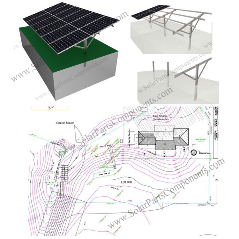 Solar Panel Single Pile Ground Mounting System, SPC-C-2V-PW