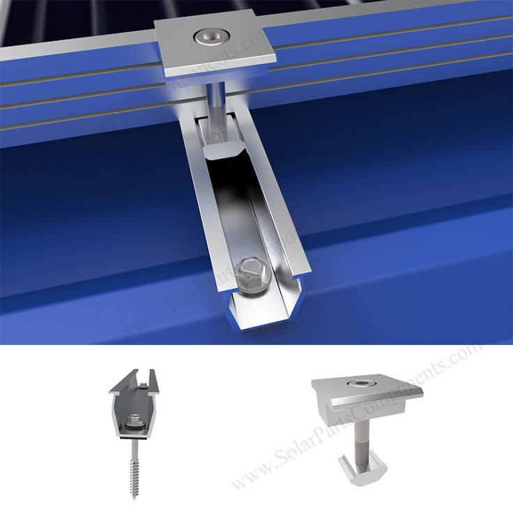 Solar metal roof clamps, U rail, Vertical Installation, SPC-RF-CK01-SUR