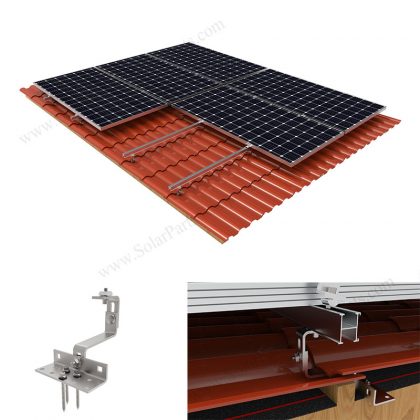 Solar panel mounting with tile roof hooks , SPC-RF-IK15-DR