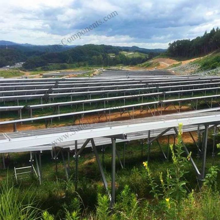 Solar panel ground racking for slant places, SPC-GA-4H-W-EW-SN