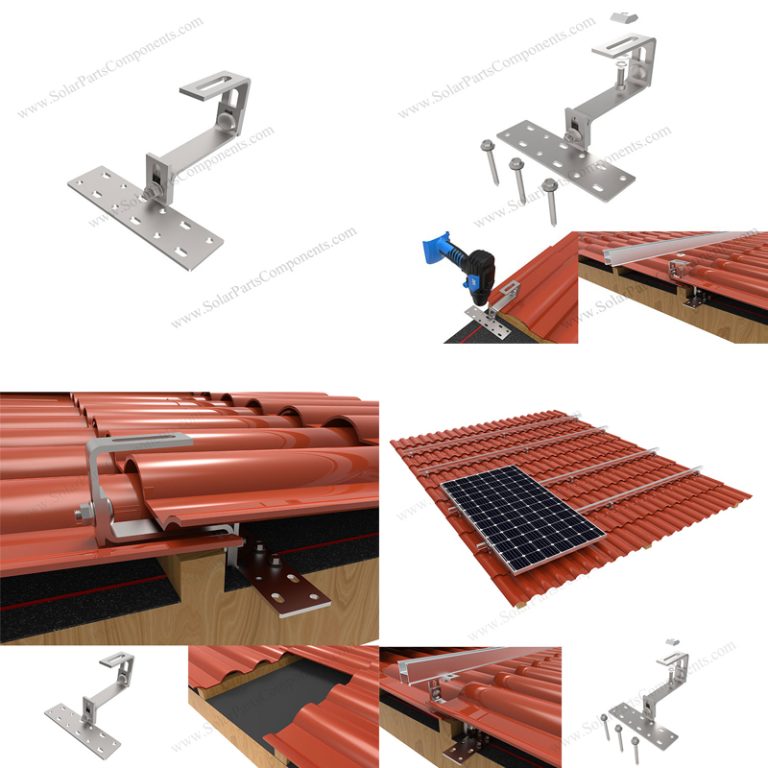 Solar roof mounting kits with tile brackets,bottom mounted,SPC-RF-IK08-DR