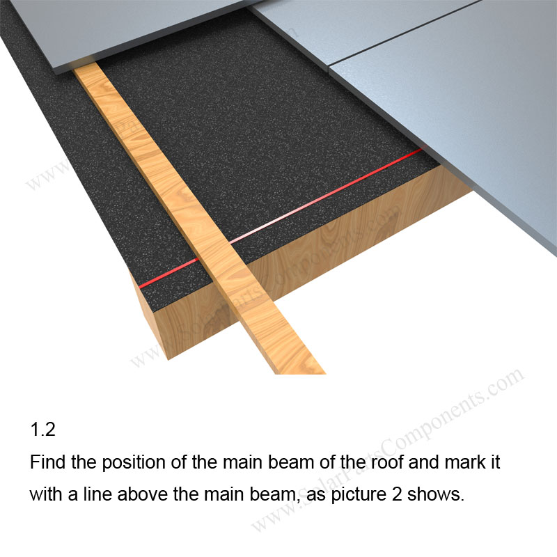 Flat tile roof hook installation #12, SPC-IK-12