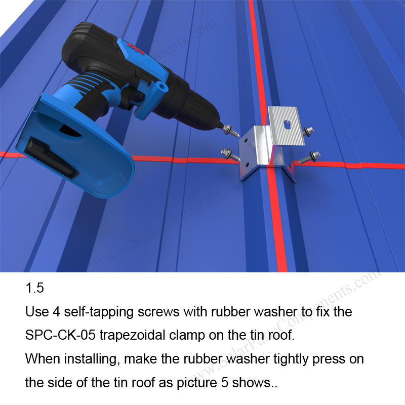 Installation instructions for trapezoidal roof clamp,SPC-CK-05