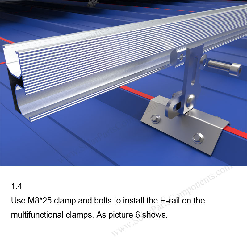 Solar multifunctional roof clamp side mounting system, SPC-RF-CK02A-DR
