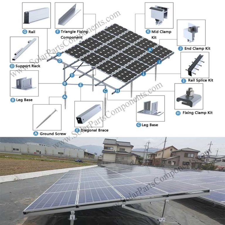 Solar panel ground mount kit for landscape array,SPC-GA-4H-N