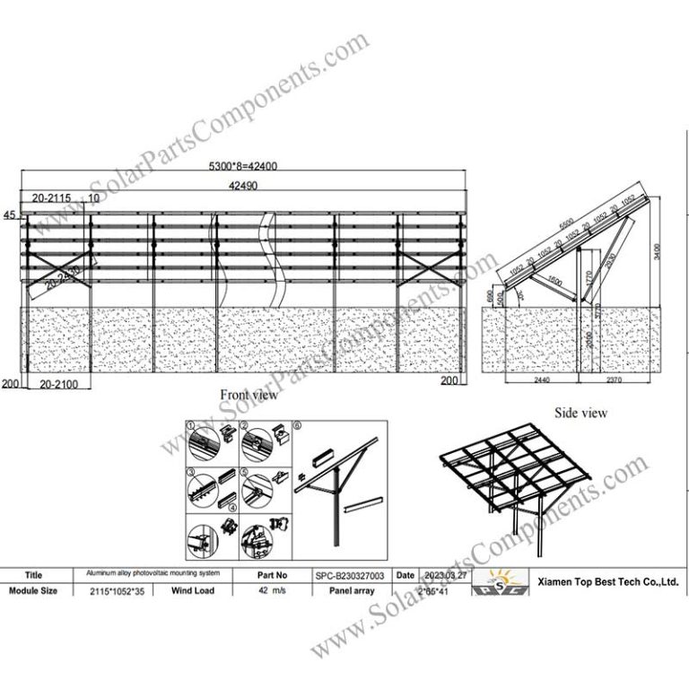 solar pillar ground mounting system, HDG pile ground racks.