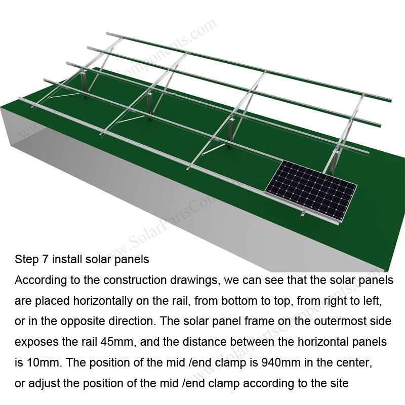 solar single pile ground mounting system installation, SPC-JA-4H-PCW