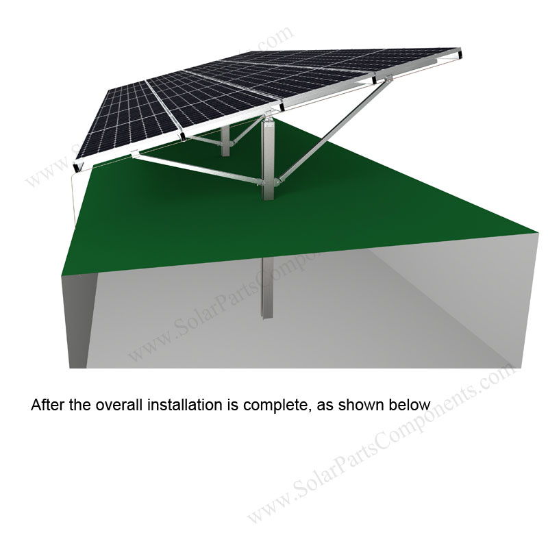 solar single pile ground mounting system installation, SPC-JA-4H-PCW