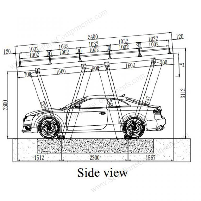 Solar panel car parking for four cars project