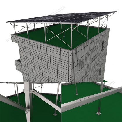 Waterproof roof solar mounting install on flat rooftop