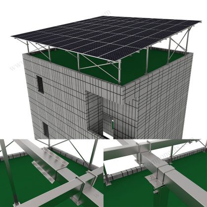 Waterproof roof solar mounting install on flat rooftop