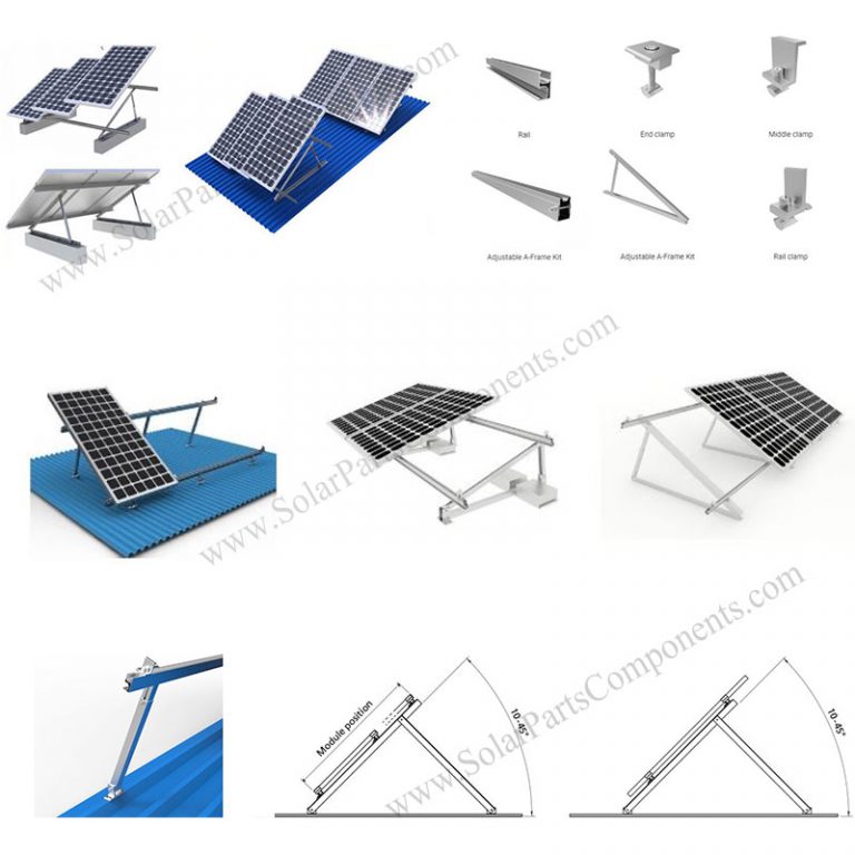 solar triangle support system for roof or concrete base ground mounts