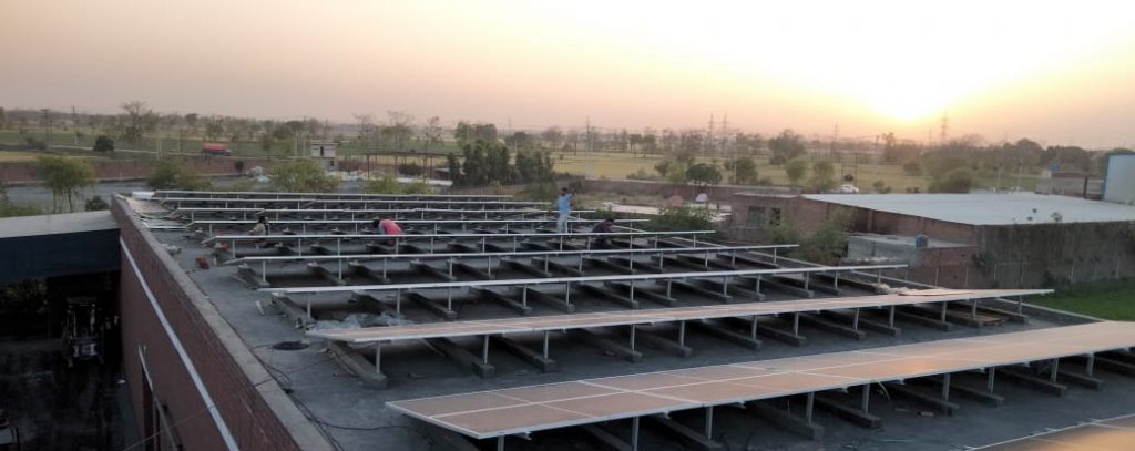 flat concrete solar triangle racking system